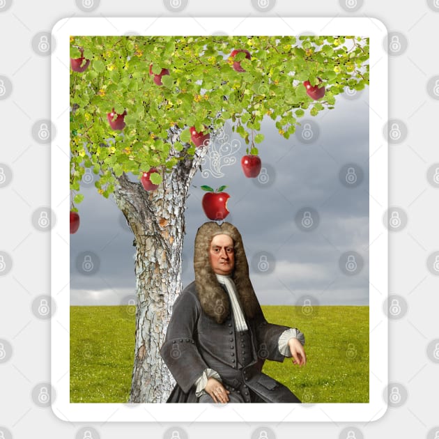 Isaac Newton Apple Tree - Newton - Sticker | TeePublic